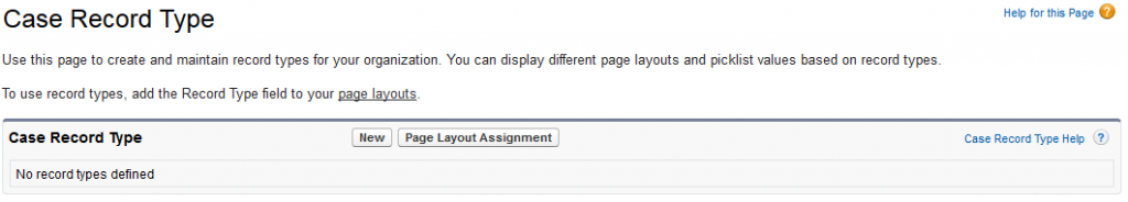 Page Layouts and Record Types