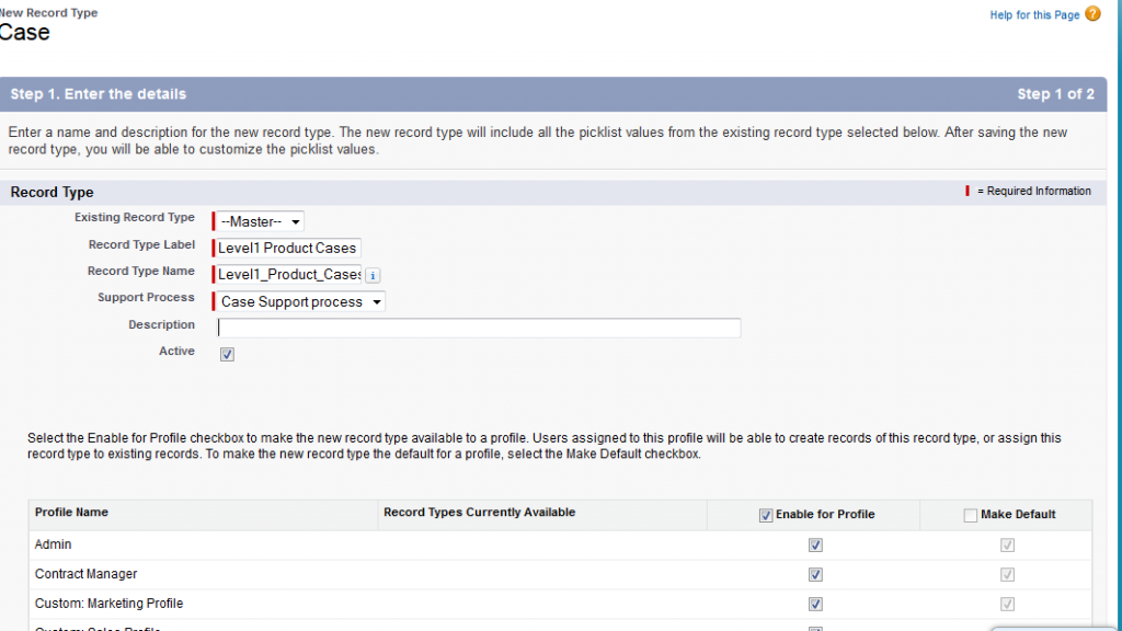 Page Layouts and Record Types