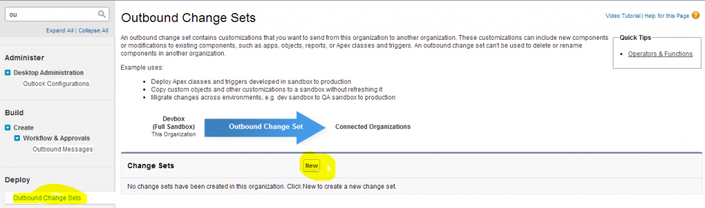 Deployments by using change sets - Salesforce Tutorial