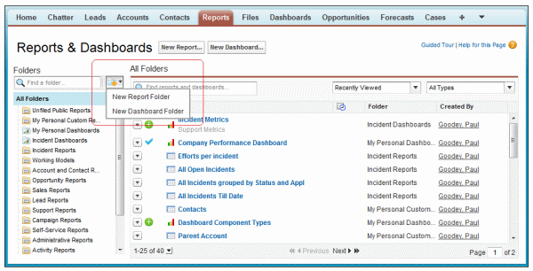 Standard Report Types In Salesforce Report Folder Creation 