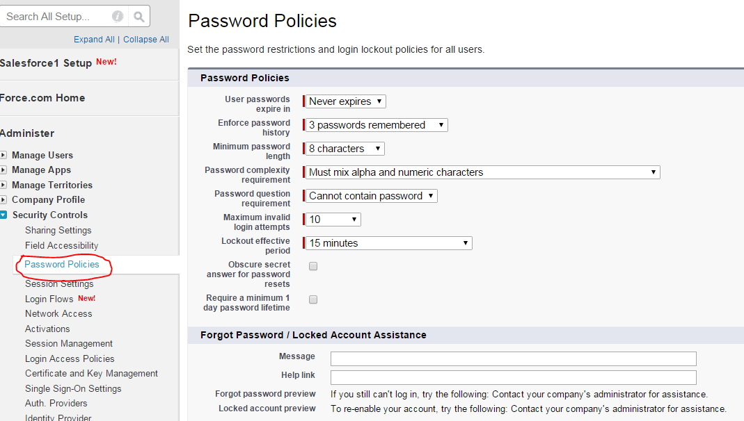 Password Policies in Salesforce Password Policies in Salesforce