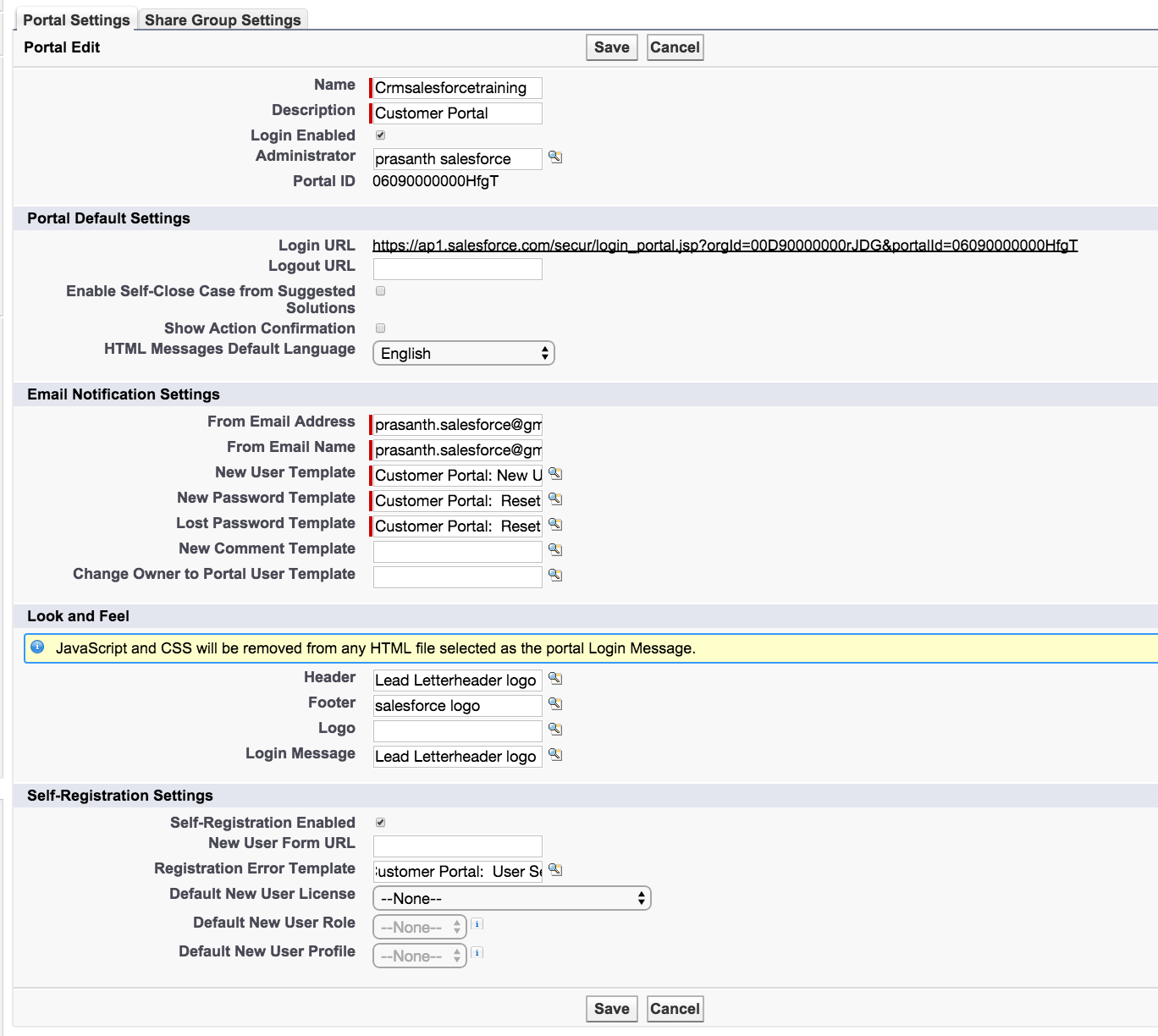 Enabling Salesforce Customer Portal Login And Settings