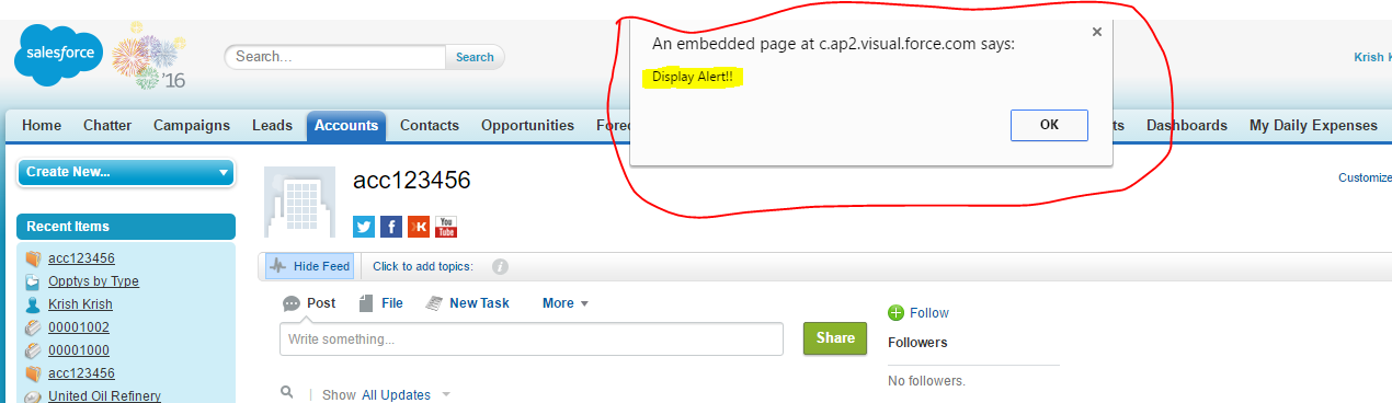 Alert On Salesforce Standard Custom Object Page Layouts Salesforce 